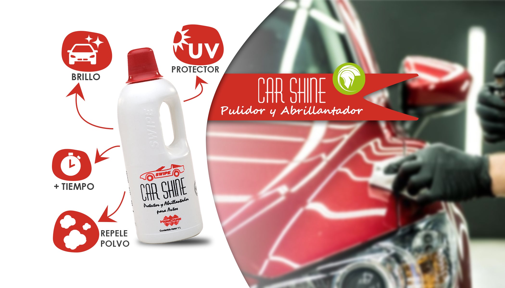 Auto limpio y brilloso con un abrillantador. ¡Sin utilizar almorol!