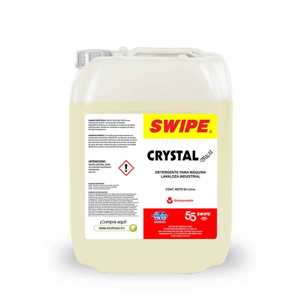 Detergente líquido para maquinas lava loza - Crystal DWM SWIPE® | Ecotropa